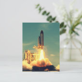 Rocket launch postcard | Zazzle