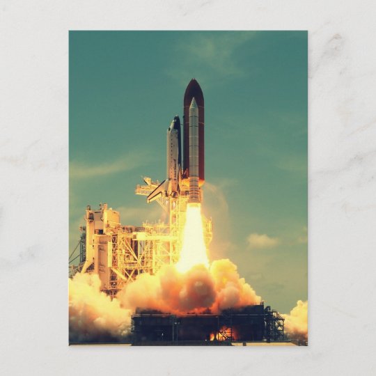 Rocket launch postcard | Zazzle.com