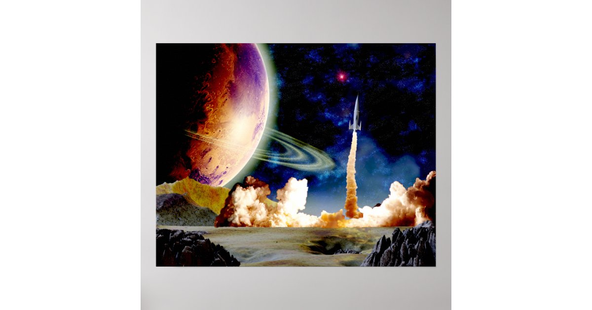 Rocket Launch Poster | Zazzle