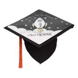 Rocket Outer Space Graduation Classic Round Stick Graduation Cap Topper ...