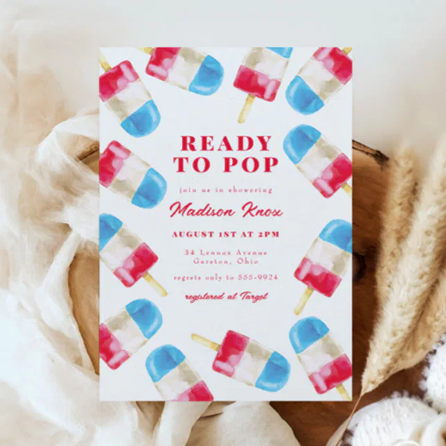 Rocket Pop Summer Patriotic Popsicle Baby Shower Invitation | Zazzle