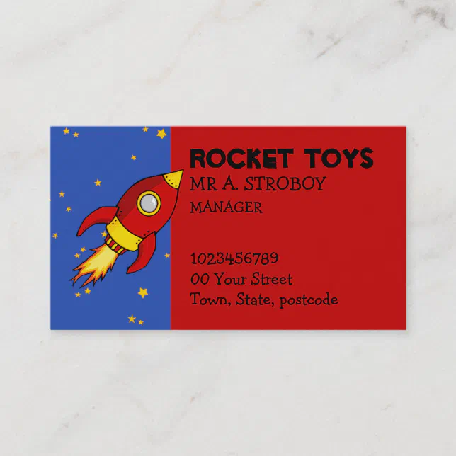 Rocket red yellow Business Card | Zazzle