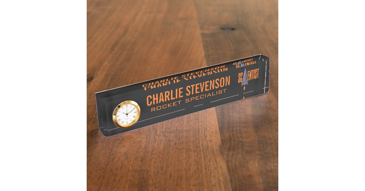 Rocket Scientist custom desk name plate | Zazzle