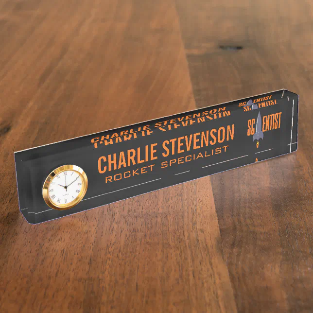 Rocket Scientist custom desk name plate | Zazzle
