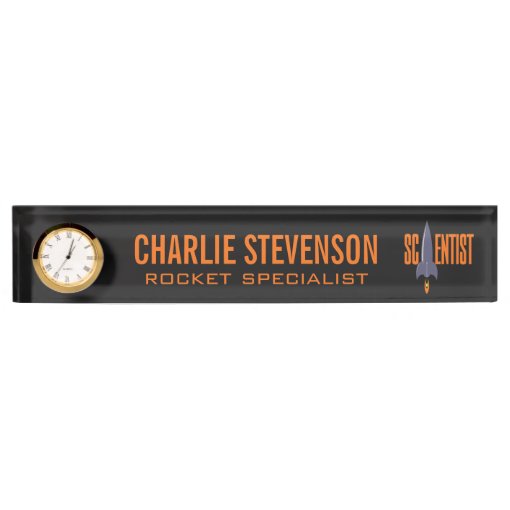 Rocket Scientist custom desk name plate | Zazzle