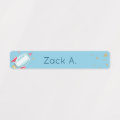 Rocket Ship and Stars Waterproof Kids' Labels | Zazzle