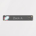 Rocket Ship and Stars Waterproof Kids' Labels | Zazzle