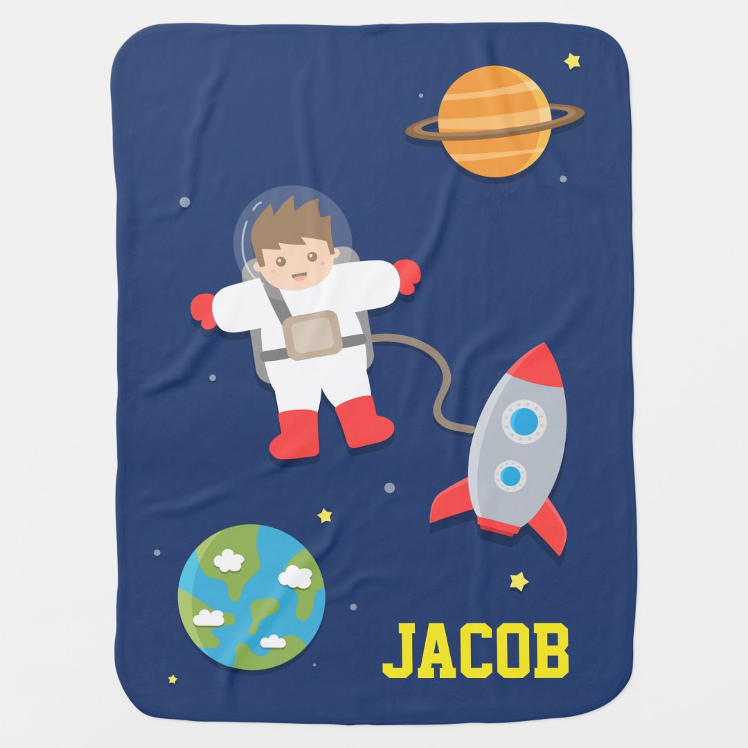 Rocket Ship, Astronaut, Outer Space, For Babies Baby Blanket | Zazzle