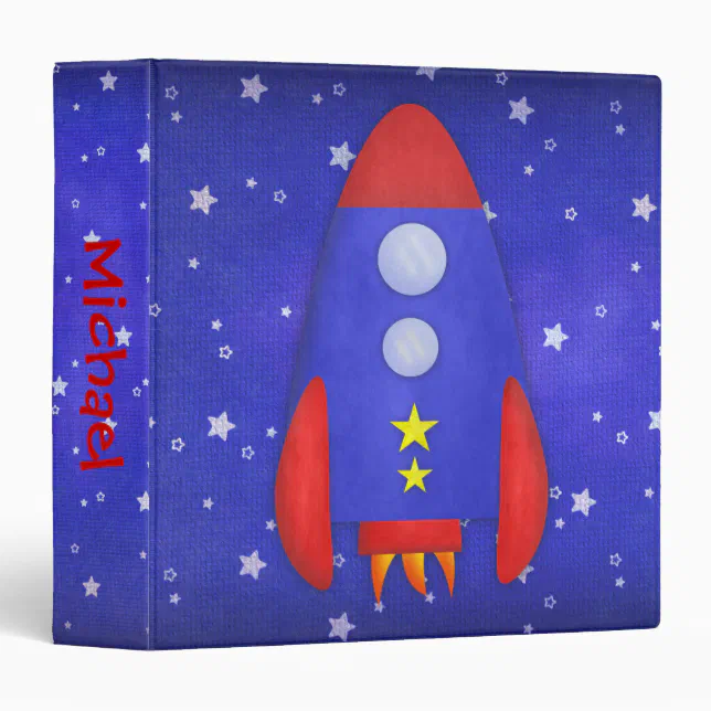 Rocket Ship Binder | Zazzle