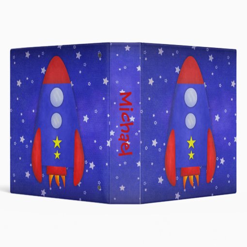 Rocket Ship Binder | Zazzle