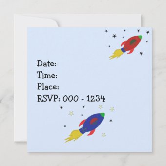 Rocket Ship Birthday Party Invitation | Zazzle