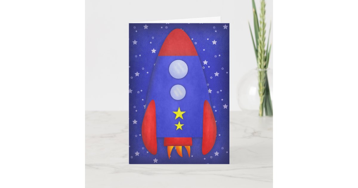 Rocket Ship Card | Zazzle
