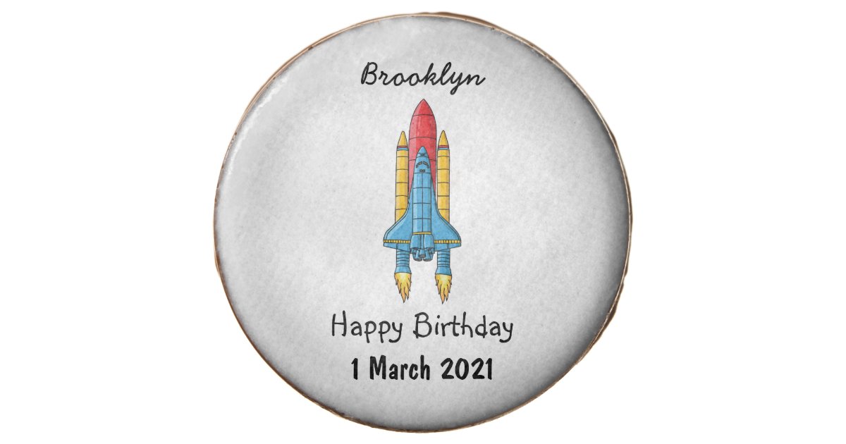 Rocket ship cartoon illustration chocolate covered oreo | Zazzle