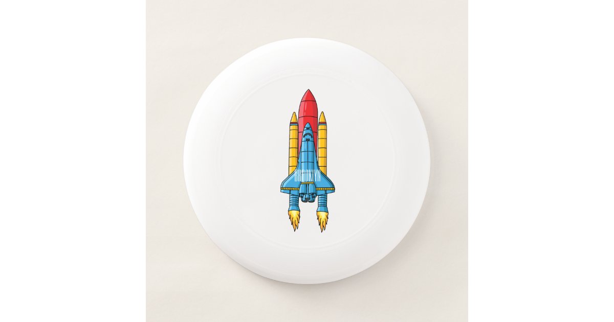 Rocket ship cartoon illustration Wham-O frisbee | Zazzle