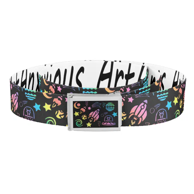 Rocket Ship in Outer Space Belt | Zazzle