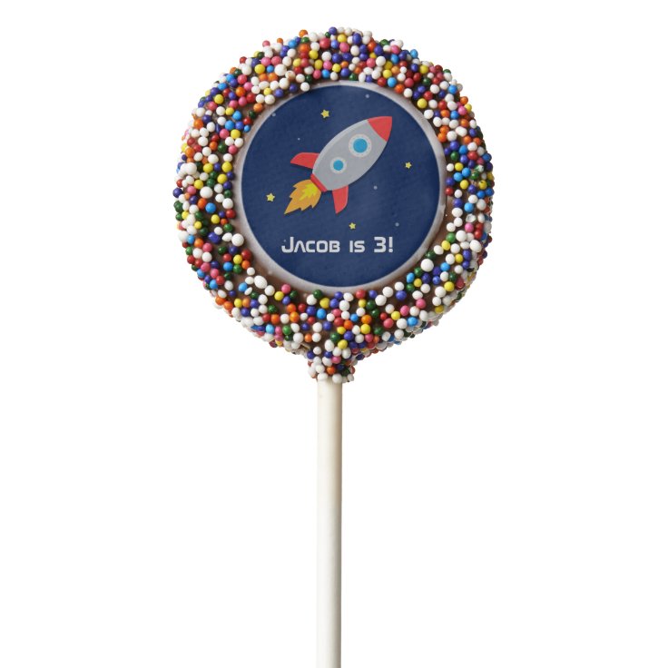 Rocket Ship, Kids Space Party Treats Chocolate Dipped Oreo Pop | Zazzle