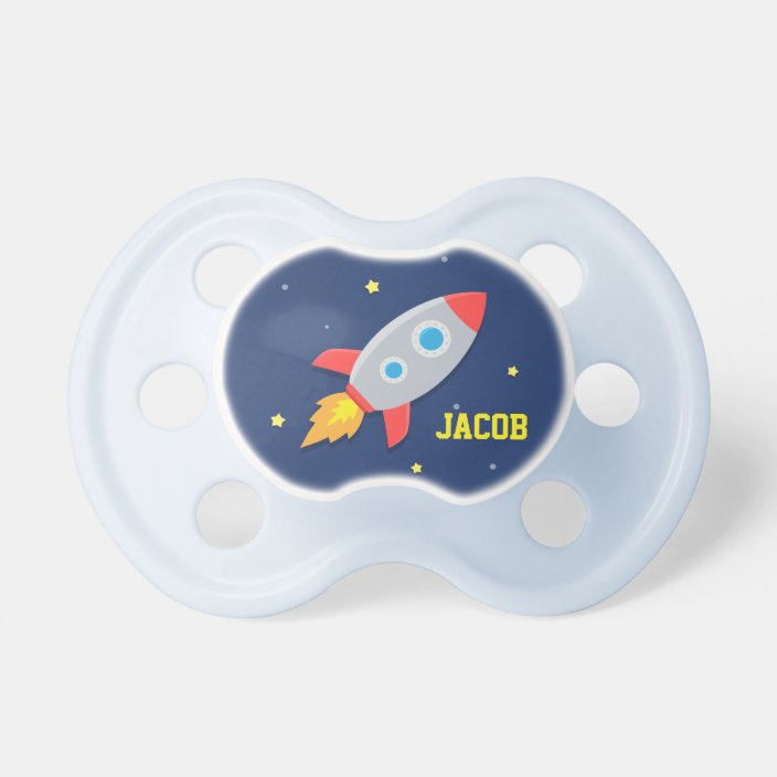Rocket Ship, Outer Space, For Baby Boys Pacifier | Zazzle.com