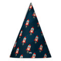 Rocket Ship Patterned Birthday Party Party Hat | Zazzle