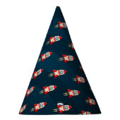 Rocket Ship Patterned Birthday Party Party Hat | Zazzle