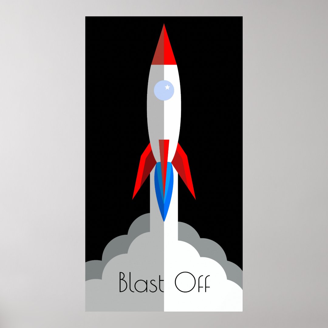 Rocket Ship Poster | Zazzle