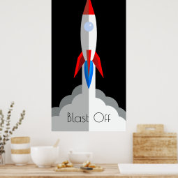 Rocket Ship Poster | Zazzle