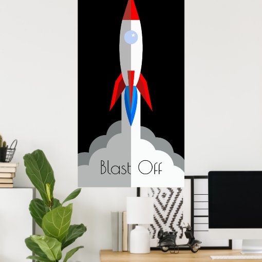 Rocket Ship Poster | Zazzle
