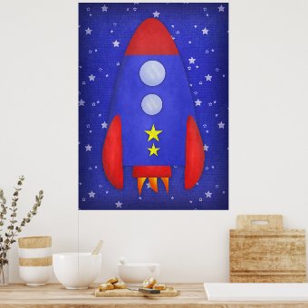 Rocket Ship Print | Zazzle