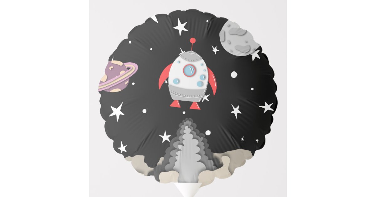 Rocket Ship Space Balloon | Zazzle