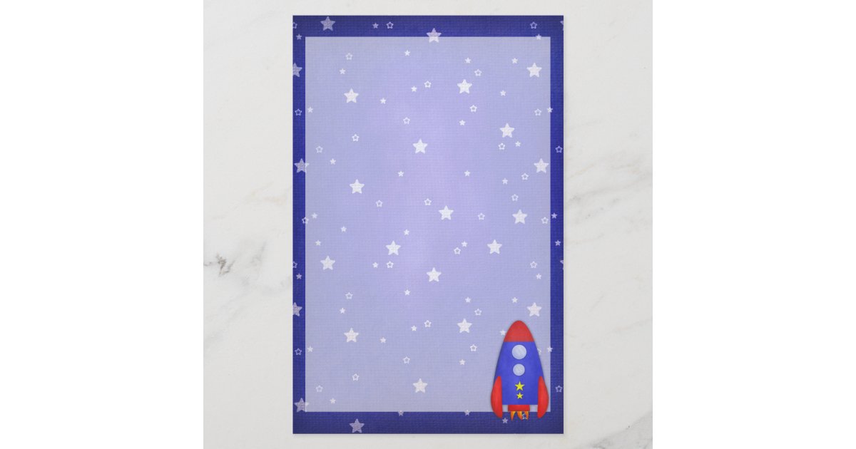 Rocket Ship Stationary Stationery | Zazzle