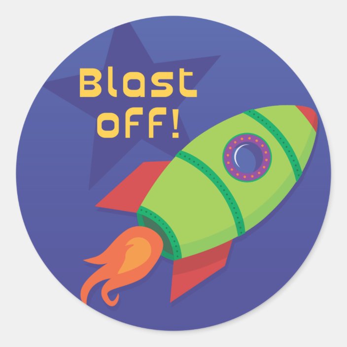 Rocket Ship Sticker | Zazzle.com
