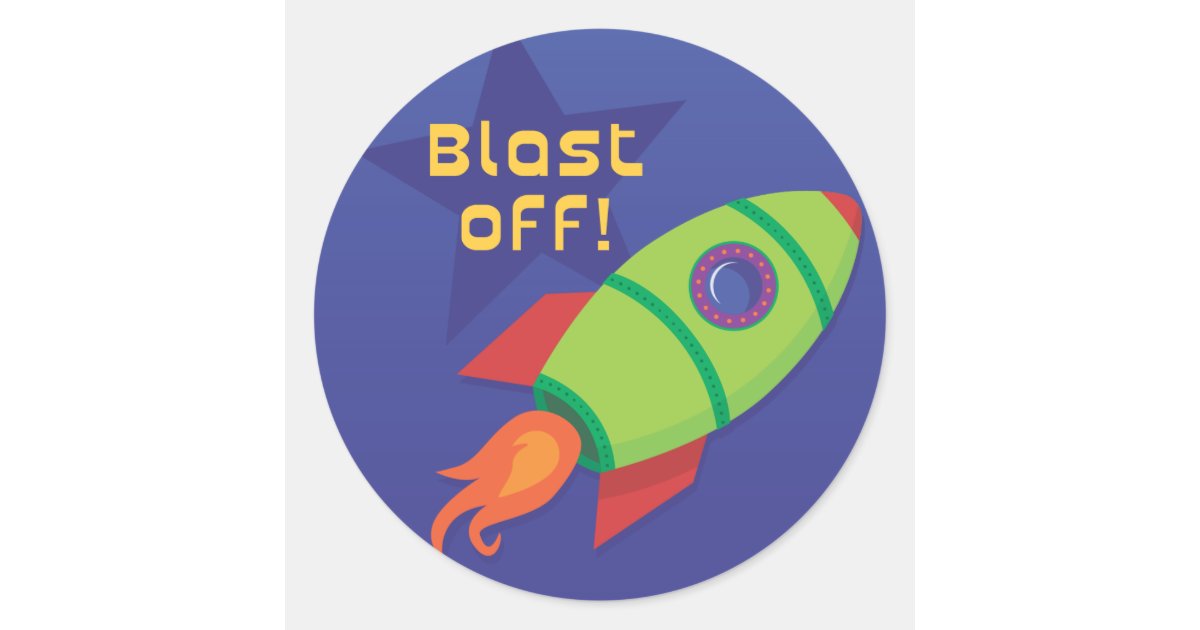 Rocket Ship Sticker | Zazzle