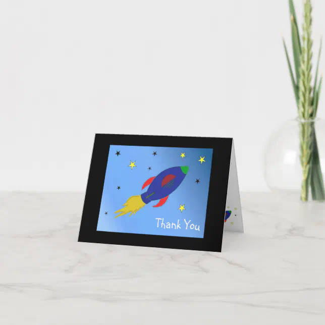 Rocket Ship Thank You | Zazzle