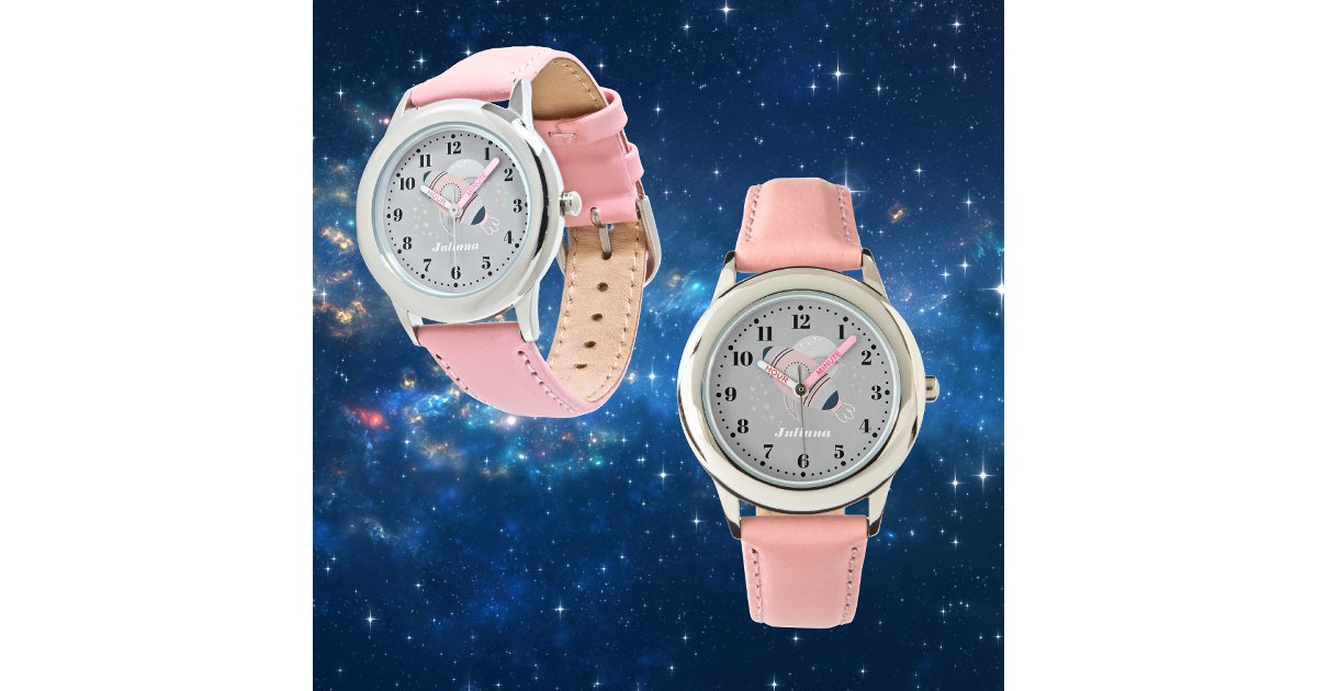 Rocket Space Personalized Custom Kid's Watch | Zazzle