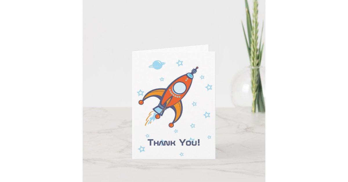 Rocket Thank You Card | Zazzle