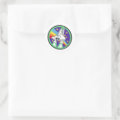 Rocket to the moon classic round sticker | Zazzle