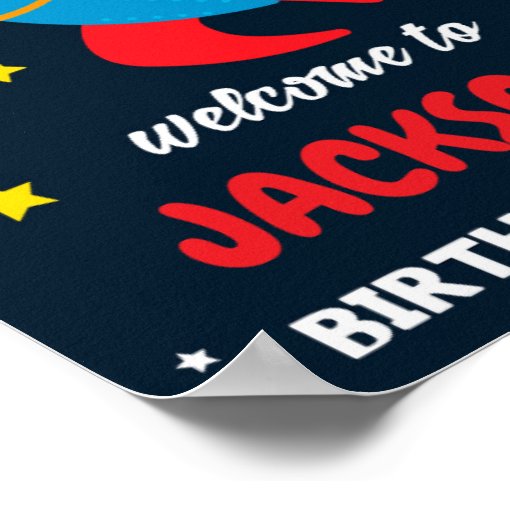 Rocket welcome party sign Space welcome poster boy | Zazzle