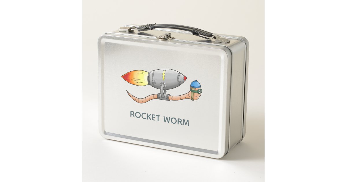 Rocket Worm Metal Lunch Box | Zazzle