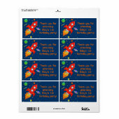 Rocketship Gift Favor Label | Zazzle