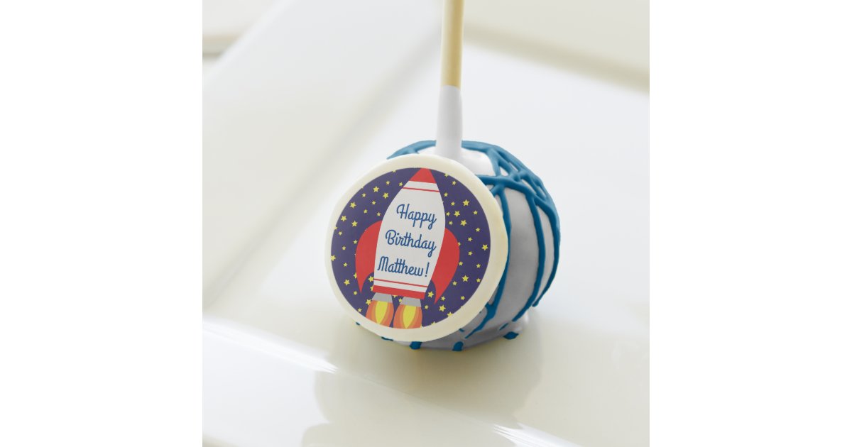 Rocketship Outer Space Cute Kid Birthday Cake Pops | Zazzle