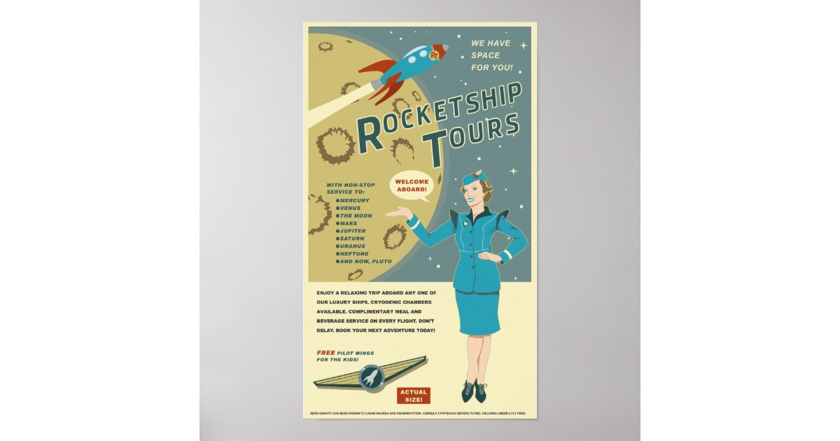 Rocketship Tours Poster | Zazzle