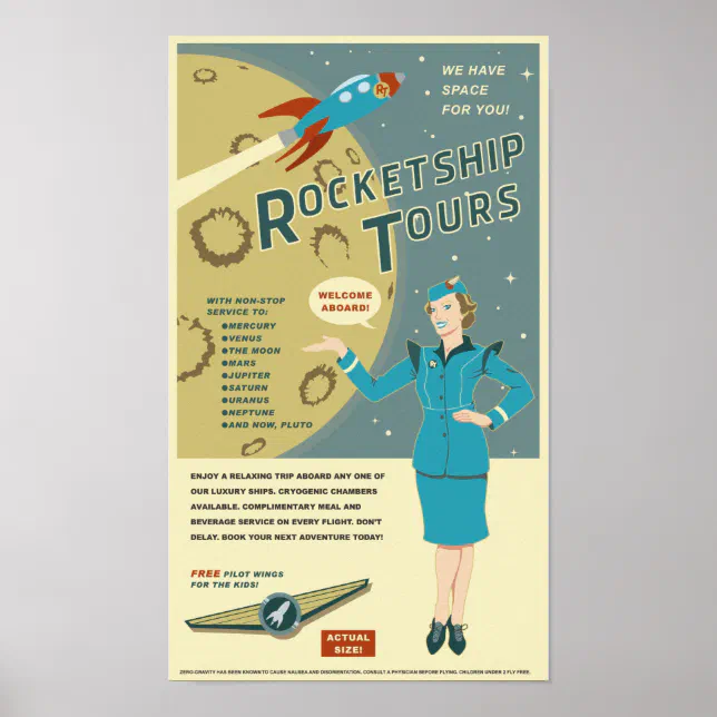 Rocketship Tours Poster | Zazzle