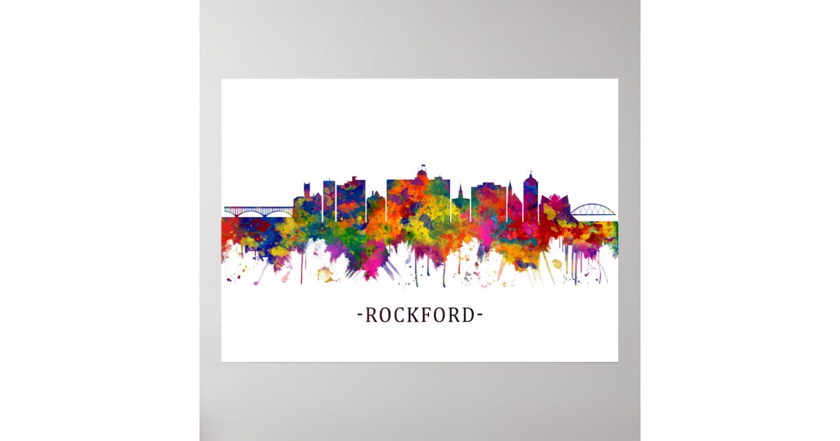 Rockford Illinois Skyline Poster | Zazzle