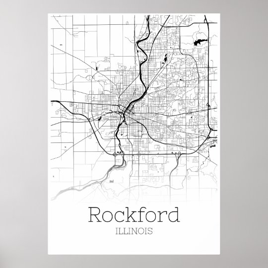 Rockford Map - Illinois - City Map Poster | Zazzle.com