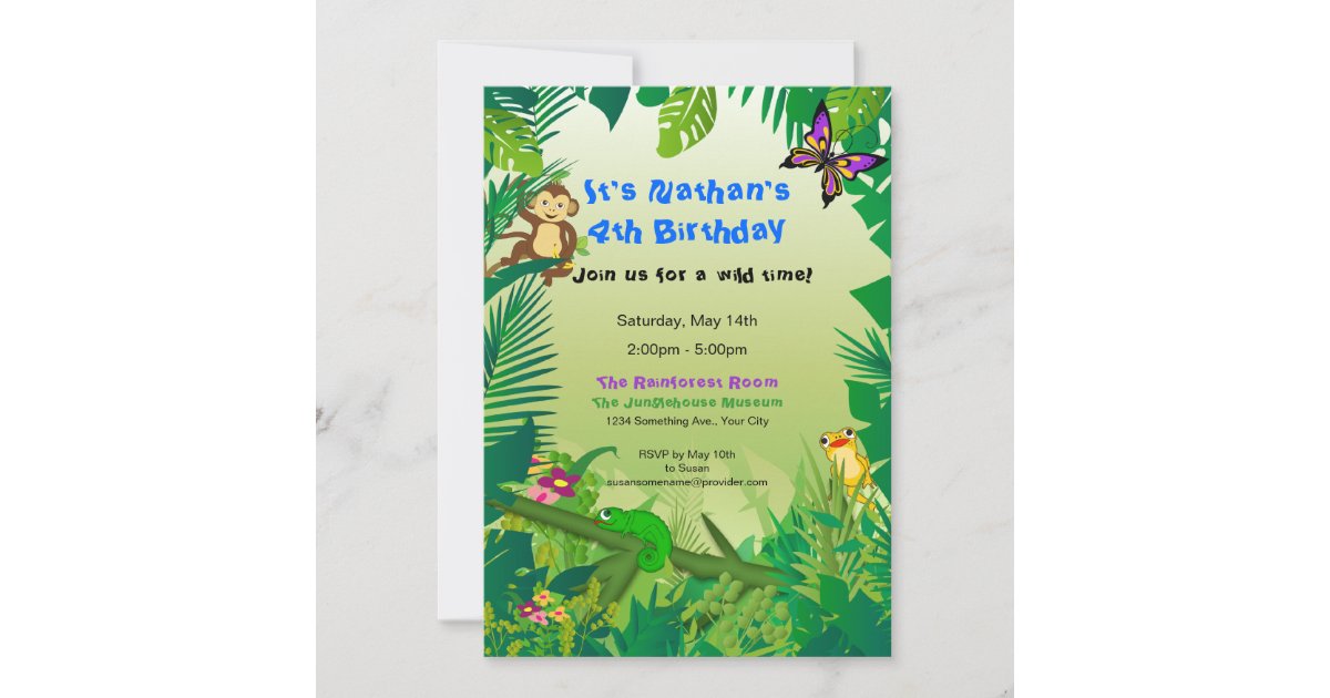 Rockin' Rainforest Birthday Invitation | Zazzle