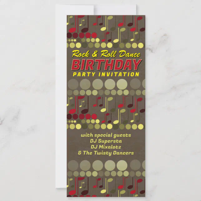 Rockin' Retro Disco Music Theme Birthday Party Invitation | Zazzle
