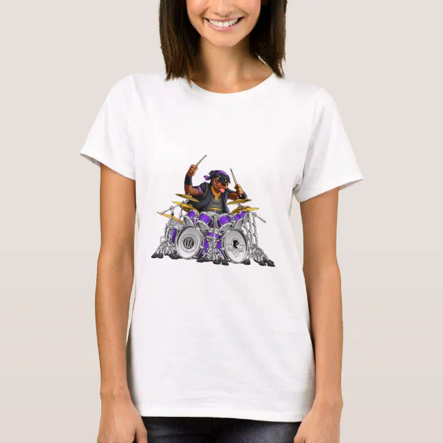 Rockin' Rottie Drummer T-Shirt | Zazzle