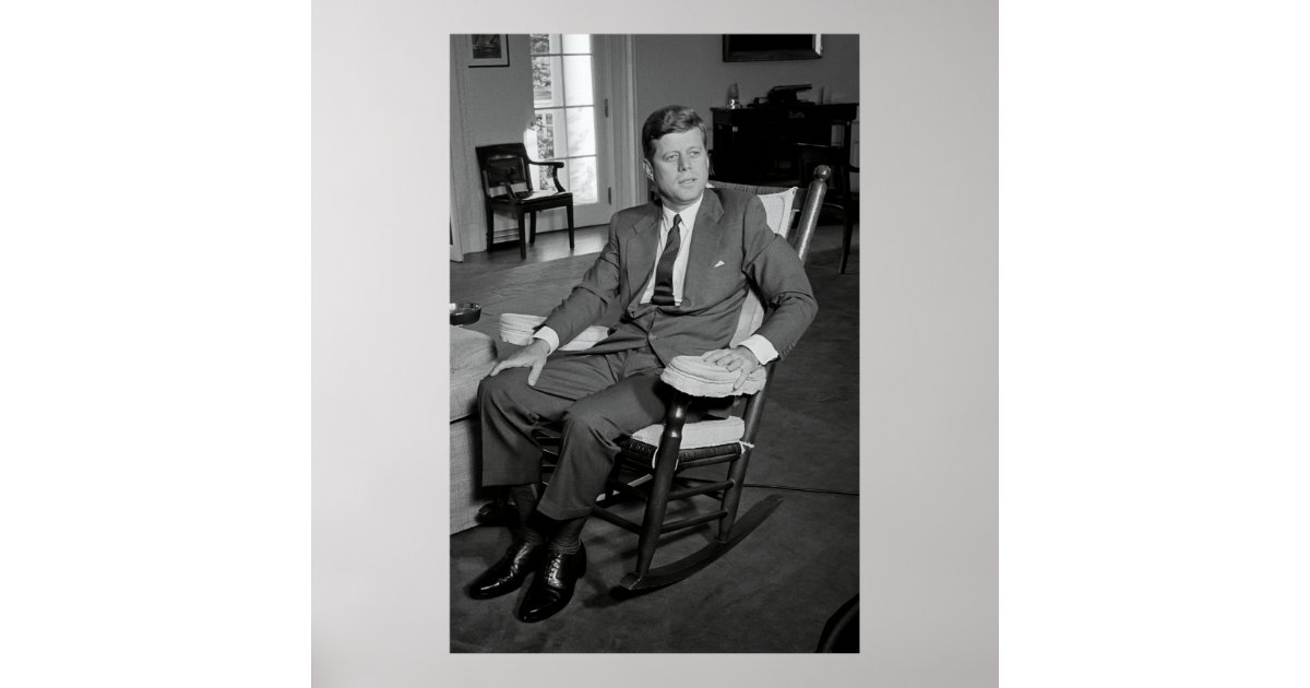 ROCKING CHAIR PRESIDENT KENNEDY 1962 POSTER | Zazzle