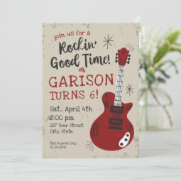 Rocking Good Time Rockstar Birthday Invitation | Zazzle