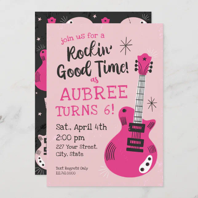 Rocking Good Time Rockstar Birthday Invitation | Zazzle