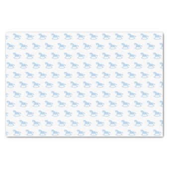 Rocking Horse Silhouette Tissue Paper Blue | Zazzle